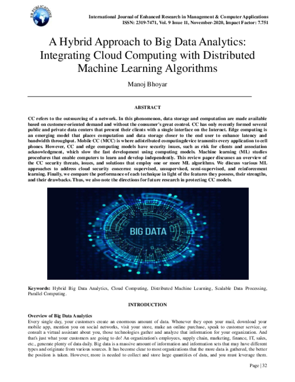 (PDF) A Hybrid Approach to Big Data Analytics: Integrating Cloud Computing with Distributed ...