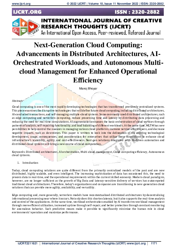 Pdf Next Generation Cloud Computing Advancements In Distributed