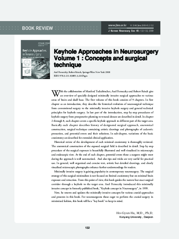 (PDF) Keyhole approaches in neurosurgery –Volume 1: Concept and ...