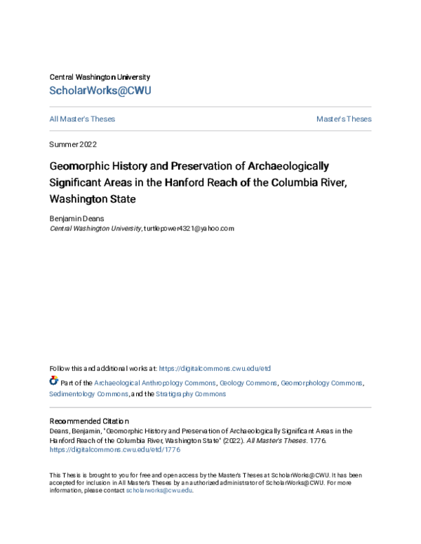 (PDF) Geomorphic History and Preservation of Archaeologically ...