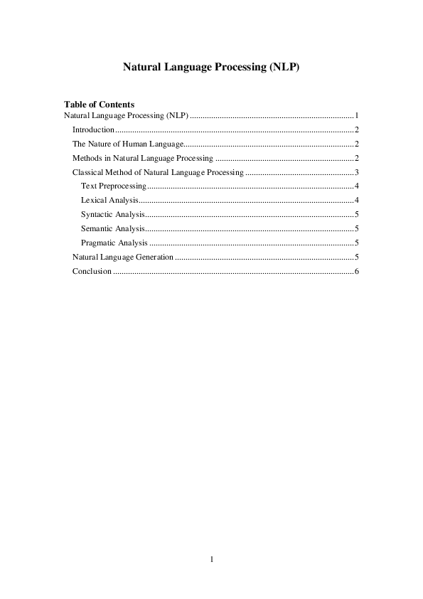 (PDF) Natural Language Processing