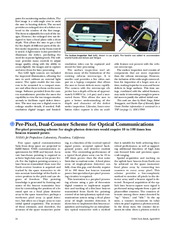 (PDF) Per-Pixel, Dual-Counter Scheme for Optical Communications