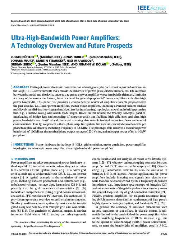 (PDF) Ultra-High-Bandwidth Power Amplifiers: A Technology Overview and ...