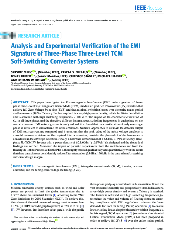 (PDF) Analysis and Experimental Verification of the EMI Signature of ...
