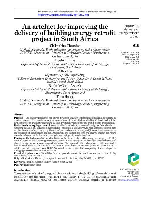 (PDF) An artefact for improving the delivery of building energy ...