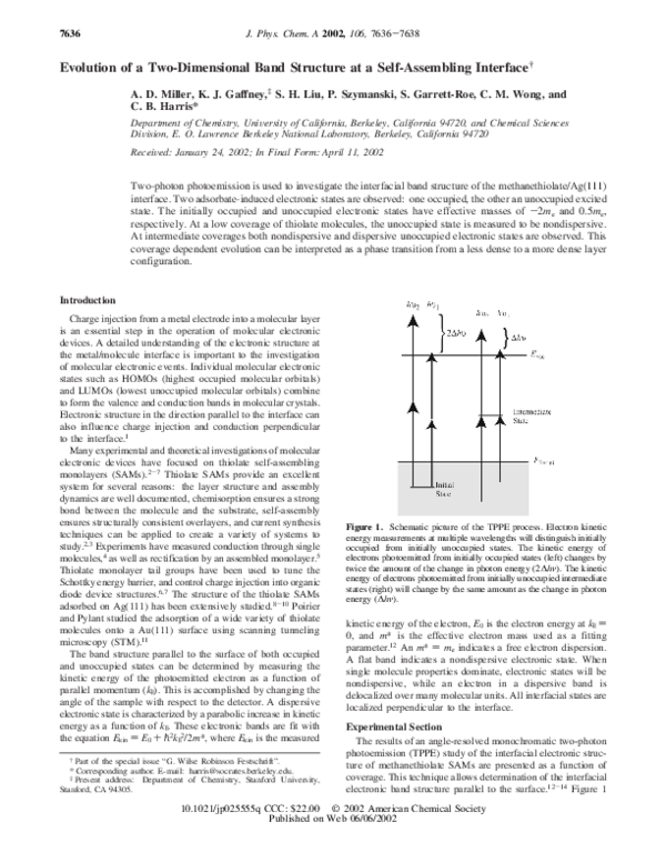 (PDF) Evolution of a Two-Dimensional Band Structure at a Self ...