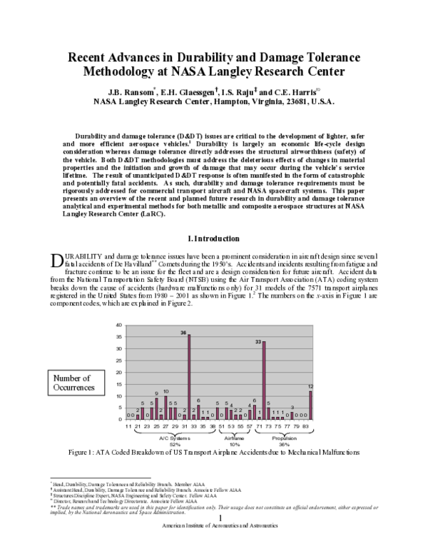 (PDF) Recent Advances in Durability and Damage Tolerance Methodology at ...