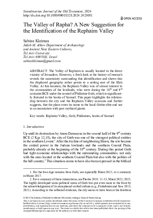 (PDF) The Valley of Rapha? A New Suggestion for the Identification of ...