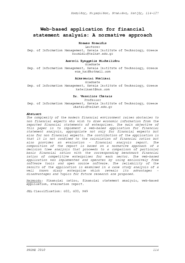 (PDF) Web-based application for financial statement analysis: A ...