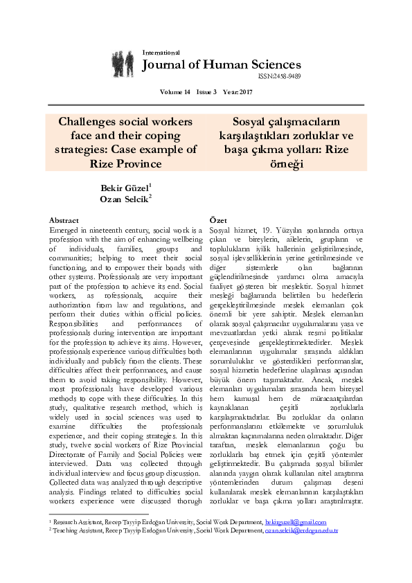 (PDF) Challenges social workers face and their coping strategies: Case ...