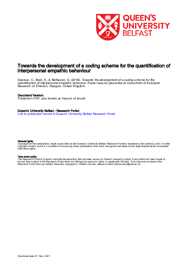 Pdf Towards The Development Of A Coding Scheme For The Quantification