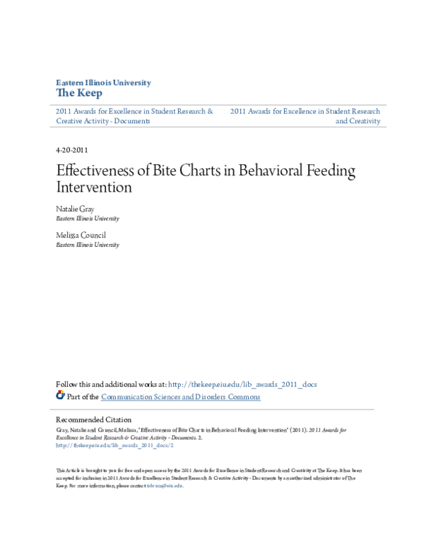 (PDF) Effectiveness of Bite Charts in Behavioral Feeding Intervention