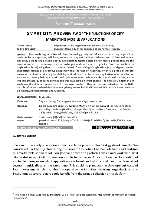 (PDF) SMART CITY: An overview of the functions of city marketing mobile ...
