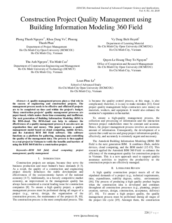 (PDF) Construction Project Quality Management using Building ...