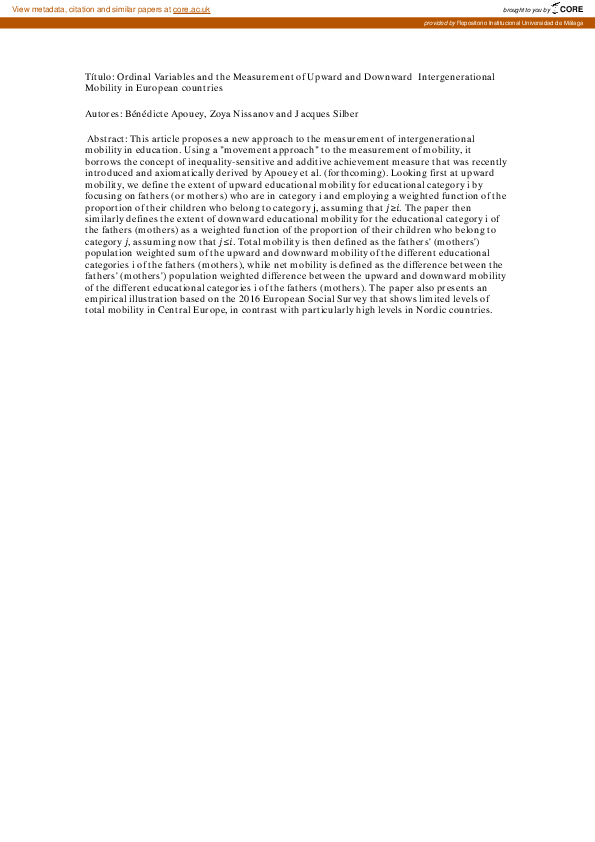 (PDF) Ordinal Variables and the Measurement of Upward and Downward ...