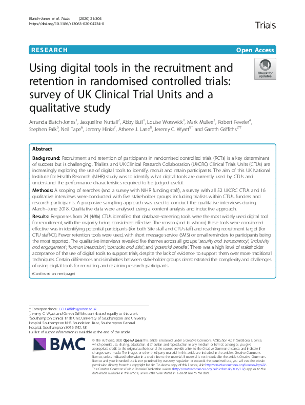 (PDF) Using digital tools in the recruitment and retention in ...