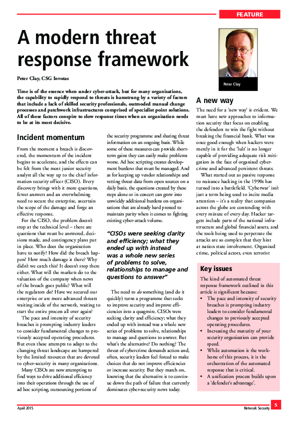 (PDF) A modern threat response framework
