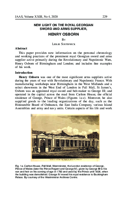 (PDF) NEW LIGHT ON THE ROYAL GEORGIAN SWORD AND ARMS SUPPLIER | Leslie ...