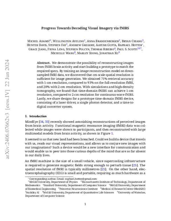 (PDF) Progress Towards Decoding Visual Imagery via fNIRS