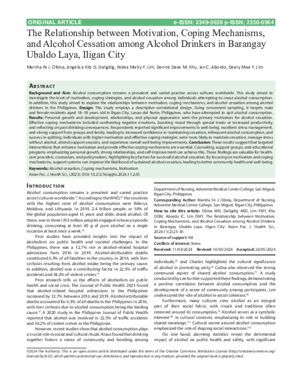 (PDF) The Relationship between Motivation, Coping Mechanisms, and ...