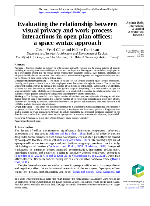(PDF) Evaluating the relationship between visual privacy and work ...