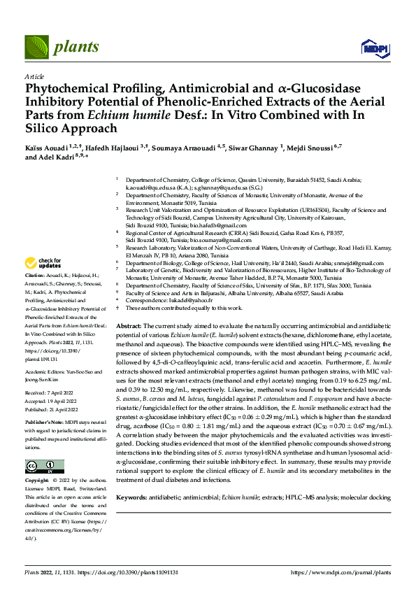(PDF) Phytochemical Profiling, Antimicrobial and α-Glucosidase Inhibitory Potential of Phenolic ...