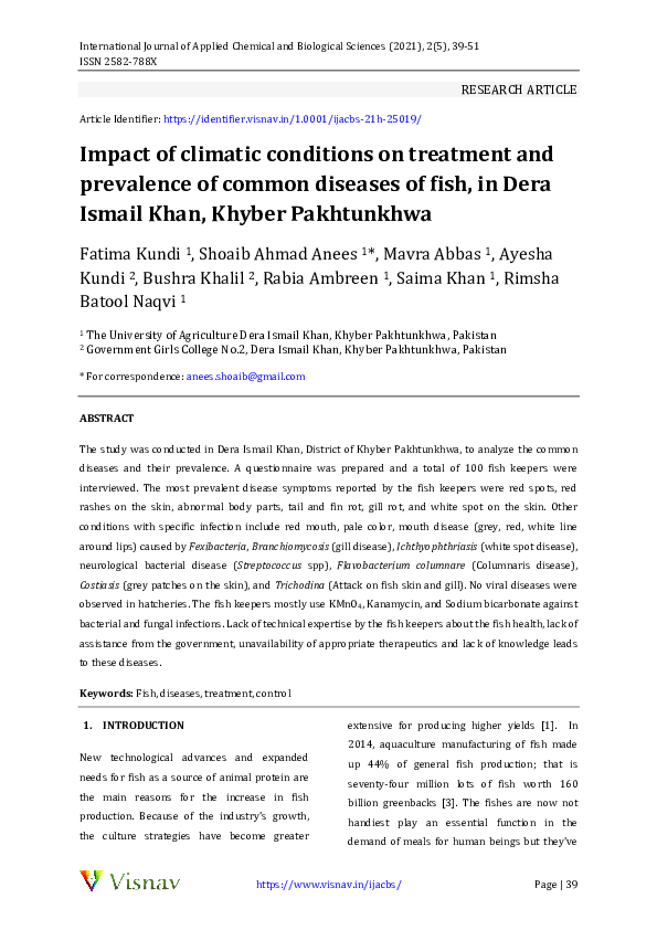 (PDF) Impact of climatic conditions on treatment and prevalence of ...