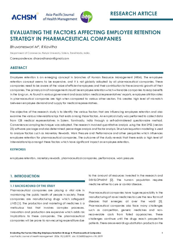 (PDF) Evaluating the Factors Affecting Employee Retention Strategy In ...