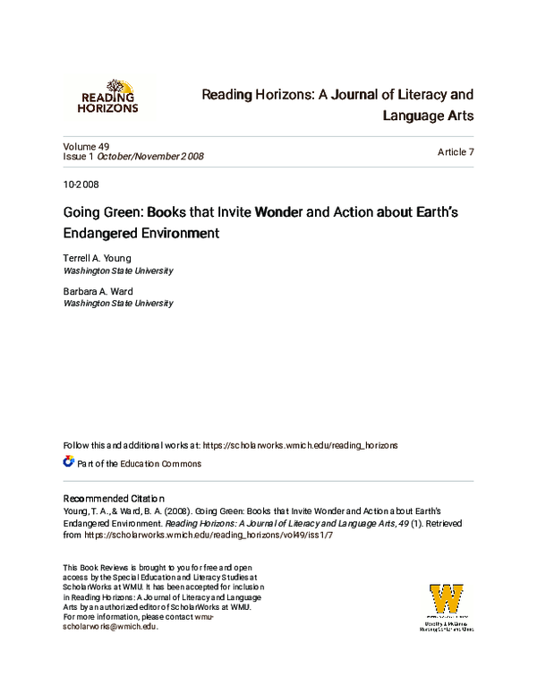 (PDF) Going Green: Books that Invite Wonder and Action about Earth’s ...