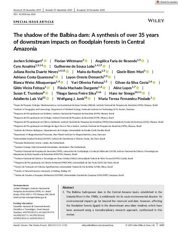 (PDF) The shadow of the Balbina dam: A synthesis of over 35 years of ...