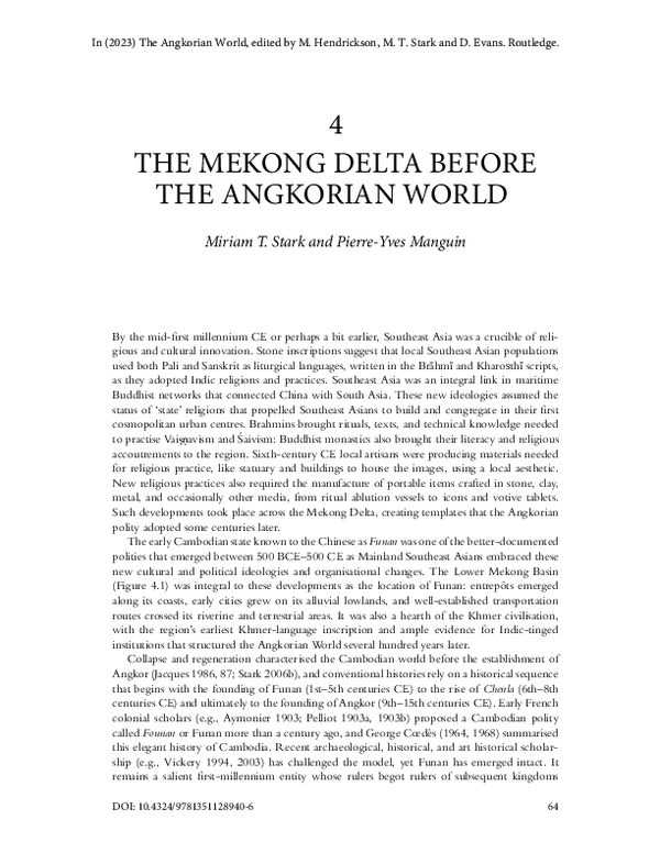 (PDF) The Mekong Delta Before the Angkorian World