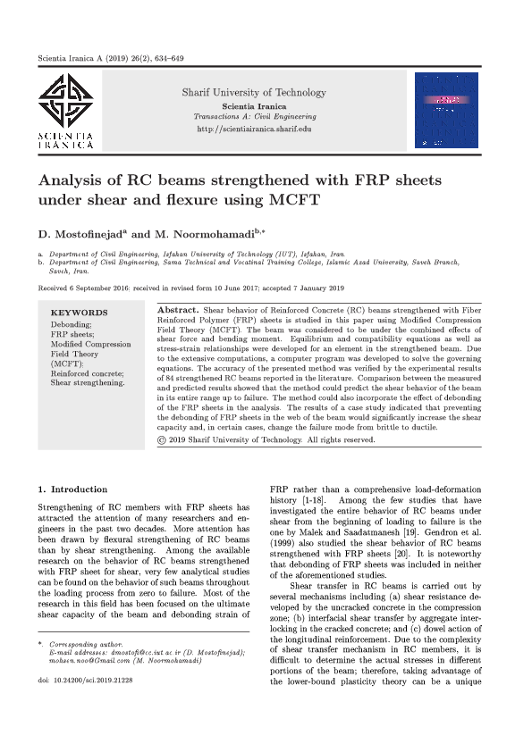 (PDF) Analysis of RC Beams Strengthened with FRP Sheets under Shear and ...