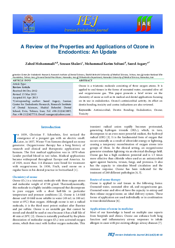(PDF) IEJ Iranian Endodontic Journal 2013;8(2):40-43 A Review of the ...