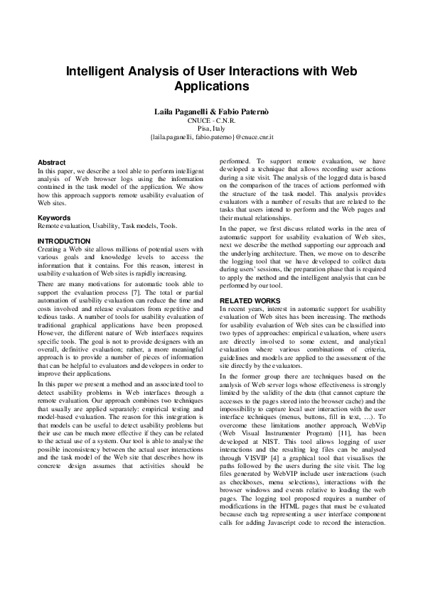 (PDF) Intelligent analysis of user interactions with web applications ...
