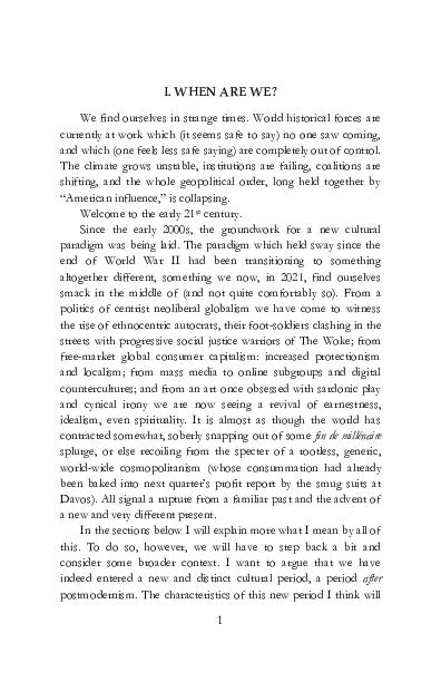 (PDF) Metamodernism and the Return of Transcendence