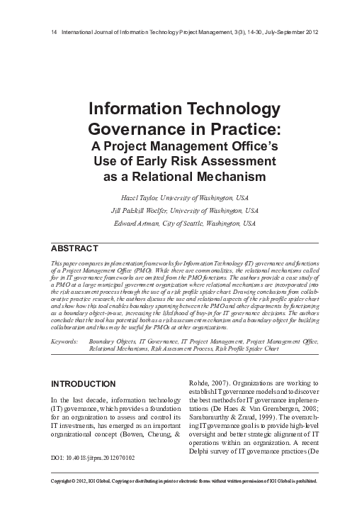 (PDF) Information Technology Governance in Practice