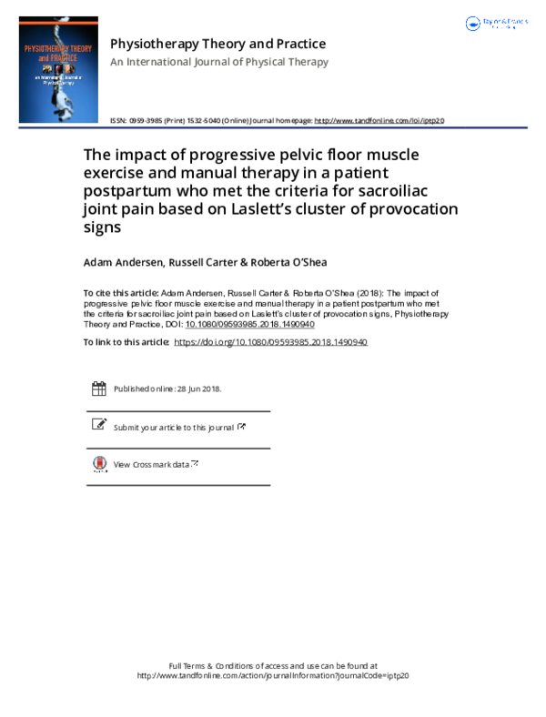 (PDF) The impact of progressive pelvic floor muscle exercise and manual ...