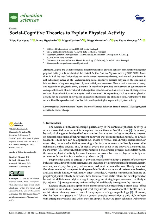 (PDF) Social-Cognitive Theories to Explain Physical Activity