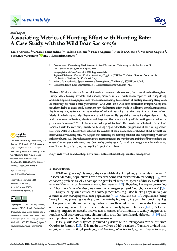 (PDF) Associating Metrics of Hunting Effort with Hunting Rate: A Case ...