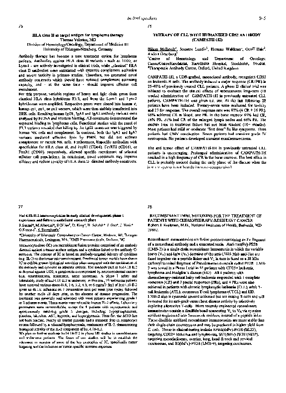 (PDF) Therapy of CLL with humanized CD52 antibody (CAMPATH-1H) | Geoff Hale - Academia.edu