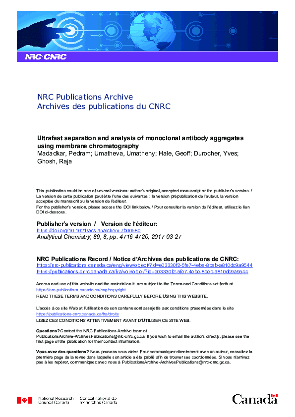 (PDF) Ultrafast Separation and Analysis of Monoclonal Antibody ...