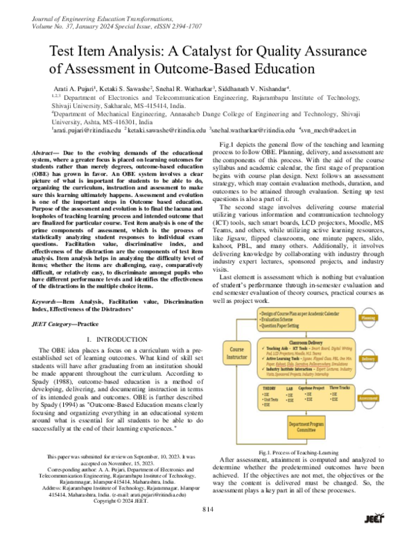 (PDF) Test Item Analysis: A Catalyst for Quality Assurance of ...