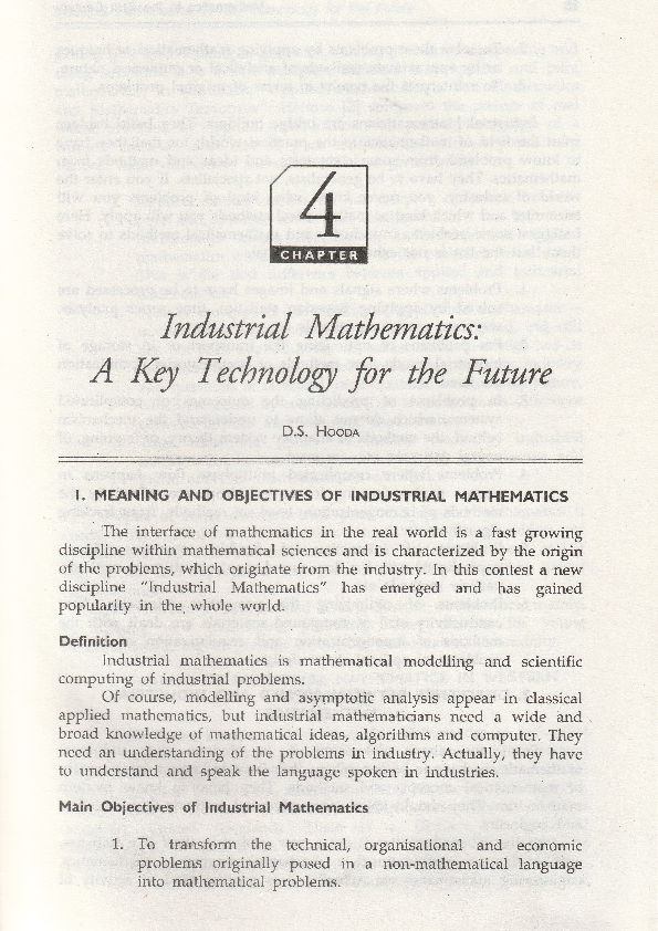 (PDF) Industrial Mathematics