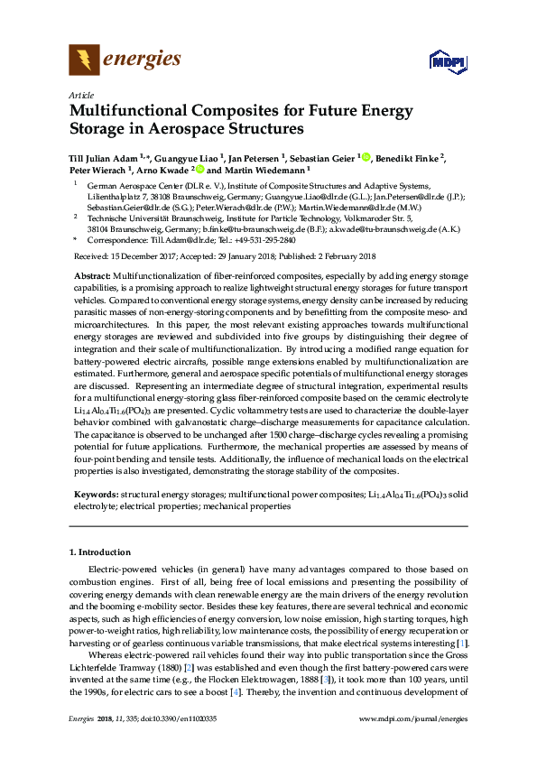 (PDF) Multifunctional Composites for Future Energy Storage in Aerospace ...