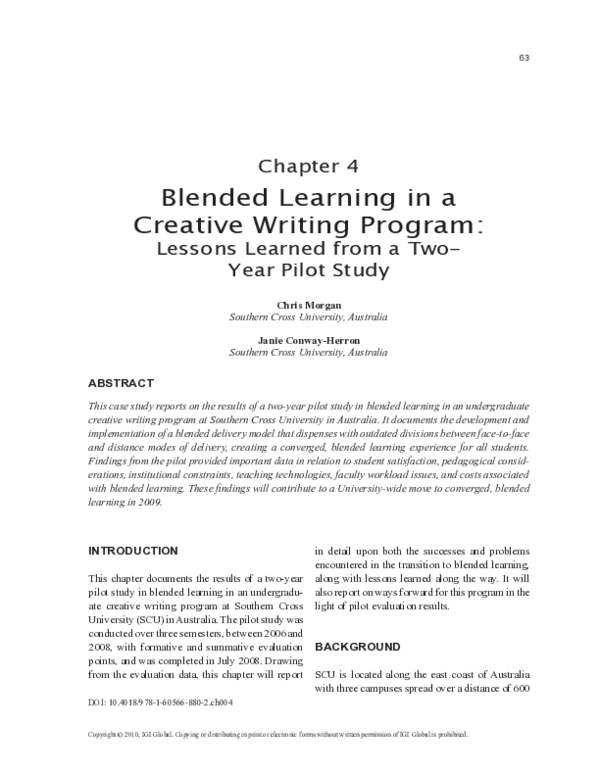 (PDF) Blended Learning in a Creative Writing Program | Janie Conway ...
