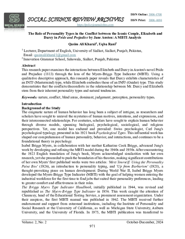 (PDF) The Role of Personality Types in the Conflict between the Iconic ...