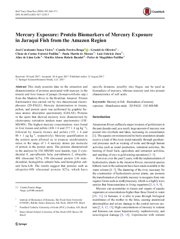 (PDF) Mercury Exposure: Protein Biomarkers of Mercury Exposure in ...