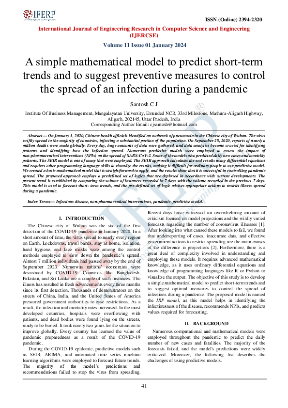 (PDF) A simple mathematical model to predict short-term trends and to ...
