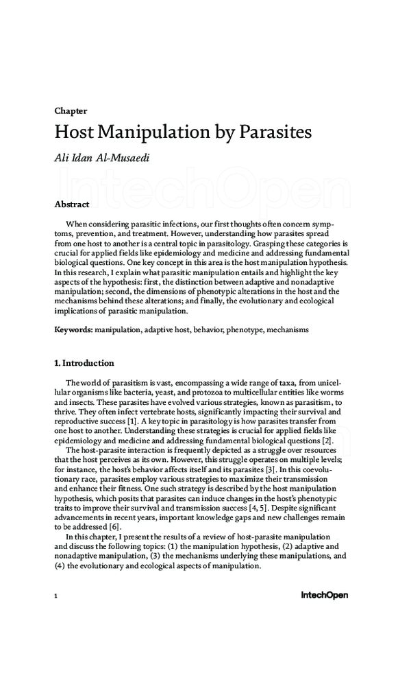 (PDF) Host Manipulation by Parasites