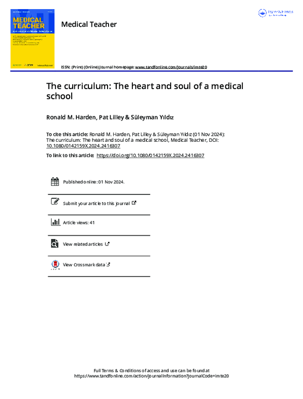 (PDF) 2024 The curriculum: The heart and soul of a medical school. By R ...